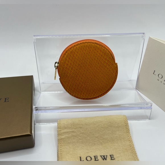 Loewe | Bags | Loewe Moned Red Nobuck Cobra Naranja Coin Pouch | Poshmark
